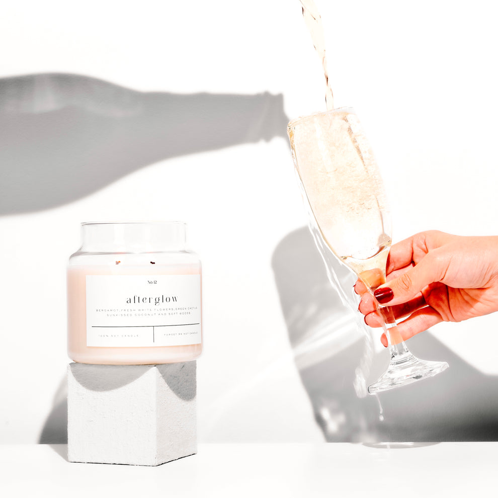 Afterglow 22oz Glass Candle – Forget Me Not Candle Co.